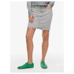Jeansrock Vila "VIKAJA JAF LBD DENIM SKIRT- NOOS", Damen, Gr. 38, light grau denim detail:wash 01, Denim/Jeans, Obermaterial: 99% Baumwolle, 1% Elasthan, unifarben, figurbetont kurz, R&ouml;cke Jeansrock