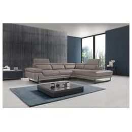 Ecksofa Egoitaliano "Queenie, extravagantes Sofa mit erstklassigem Sitzkomfort, L-Form", grau (elephant), B:284cm H:95cm T:108cm, Luxus-Microfaser (100% Polyester) Leder &raquo;BULL&laquo; (echtes Rindsleder). Geschliffenes, pigmentiertes und behandeltes Rindsleder mit einer Dicke von 1, 3-1, 5 mm. Dieses Leder zeigt eine ziemlich weiche Hand mit einem halb undurchsichtigen Aussehen. Es handelt sich um ein ge