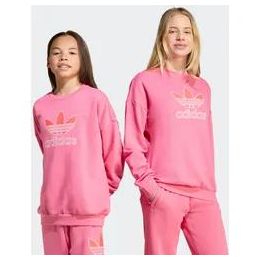Sweatshirt Adidas ORIGINALS "TREFOIL KIDS", M&auml;dchen, Gr. 170, rosa (pink fusion, lucid rot), Obermaterial: 70% Baumwolle, 30% Polyester, angesetztes B&uuml;ndchen, Sweatshirts Sweatshirt, sportlicher Stil, lockerer Schnitt, aus Baumwollmischung