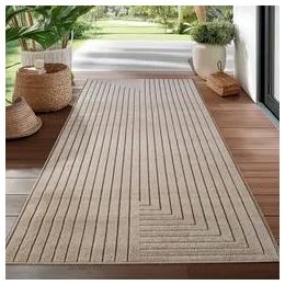Outdoorteppich Ayyildiz TEPPICHE "NOVA 1202", beige, B:80cm H:5mm L:150cm, Polypropylen, Teppiche, Outdoorteppich, L&auml;ufer, In und Outdoor, Hoch Tief Effekt, Wohnzimmer, Aussenbereich