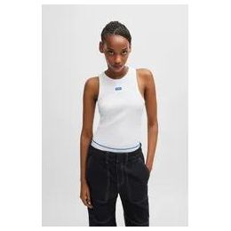 HUGO BOSS Tanktop HUGO BLUE "Easy Tank", Damen, Gr. S, wei&szlig; (wei&szlig; 100), Feinripp, Obermaterial: 96% Baumwolle, 4% Elasthan, unifarben, slim fit normal, Rundhals, Tops Tanktop, Stretch-Baumwolle, Slim Fit