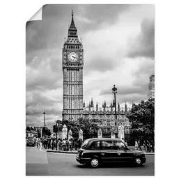 Poster Artland "London Taxi und Big Ben", schwarz (farbe bild(er): schwarz), B:30cm H:40cm, Bilder, Poster, ohne Rahmen