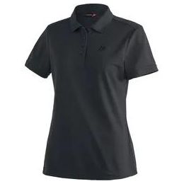 Poloshirt Maier Sports "Ulrike", Damen, Gr. 46, schwarz, 100% Polyester, Rundhals, Shirts, Damen Polo kurzarm, leichtes Shirt, Funktionsshirt mit Kragen, Reg Fit