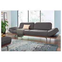 3-Sitzer "CR.420, Designsofa, Loungesofa", braun (graubraun 534, 49), B:232cm H:117cm T:129cm, Leder OSKAR - echtes Leder;Flachgewebe DONNA (76% Polyester 24% Polyacryl), CREATION BY ROLF BENZ, Sofas, in 2 Qualit&auml;ten, Holzrahmen in Eiche Natur oder Nu&szlig;baum, Breite 232 cm