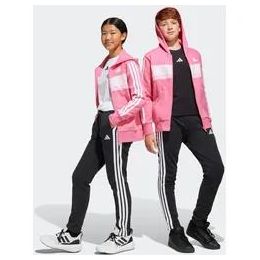 Trainingsanzug Adidas SPORTSWEAR "SEASONAL ESSENTIALS TIBERIO 3-STREIFEN KIDS", Jungen, Gr. 176, rosa (pink fusion, wei&szlig;, clear pink), Obermaterial: 70% Baumwolle, 30% Polyester, Sportanz&uuml;ge Trainingsanzug