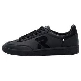Sneaker Rieker SPORT "San Diego Swing2GO", Damen, Gr. 40, schwarz (schwarz uni), Leder, unifarben, Schuhe Sneaker, Retro-Sneaker, Freizeitschuh, Halbschuh mit herausnehmbarem Fu&szlig;bett, Topseller
