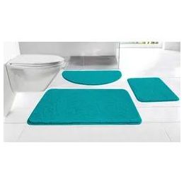 Badematte OTTO HOME "Regona, Badteppich, Badvorleger, Badezimmer Teppich" Gr. 61, blau (petrol), H:15mm, Polyester, Badematten, Badematte, Uni Farben, besonders weich, als rechteckig und halbrund erh&auml;ltlich