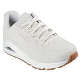 Sneaker Skechers "UNO-KAT-NEATO", Damen, Gr. 41, wei&szlig; (sanftes wei&szlig;), Lederimitat, Schuhe Sneaker, Leo Sneaker, Schn&uuml;rschuh mit Air-Cooled Memory Foam, Topseller
