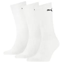 Socken Puma "Puma UNISEX CREW SOCK 3P", Herren, Gr. 39-42, wei&szlig;, Baumwollmischung, normal, Socken Socken, mit farblichem Logo