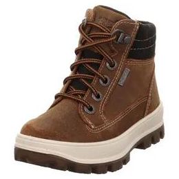 Schn&uuml;rboots Superfit "TEDD, WMS: weit", M&auml;dchen, Gr. 33, braun (dunkelbraun), Polyester, Veloursleder, Schuhe Schn&uuml;rboots, Bike Boots mit wasserdichtem GORE TEX, Gr&ouml;&szlig;enschablone zum Download