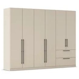 Kleiderschrank Rauch "Dreht&uuml;renschrank Schrank Garderobe W&auml;scheschrank Schlafzimmer AVOLA", beige (beige (champagner)), B:271cm H:210cm T:54cm, Holzwerkstoff, Schr&auml;nke, Kleiderschrank, mit hochwertigen Stangengriffen aus Metall in Schwarz MADE IN GERMANY