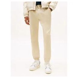 Tommy Hilfiger Stoffhose TOMMY JEANS "TJM AUSTIN JOG", Damen, Gr. 38, L&auml;nge 32, beige (desert sand dune), Web, Obermaterial: 96% Baumwolle, 4% Elasthan, unifarben, regular fit lang, Hosen Stoffhose, Mit Kordelzug
