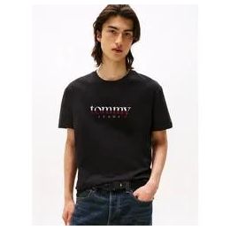 Tommy Hilfiger T-Shirt TOMMY JEANS "aus Jersey mit Logo", Herren, Gr. S, schwarz, Single Jersey, Obermaterial: 100% Baumwolle, regular fit normal, Shirts T-Shirt