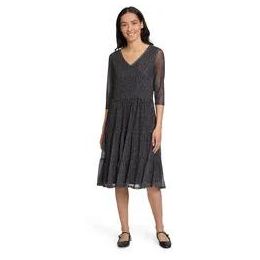 Sommerkleid Vera Mont "Damen mit Stufen", Damen, Gr. 38, Normalgr&ouml;&szlig;en, gr&uuml;n (blau, khaki), Mesh, Obermaterial: 95% Polyester, 5% Elasthan. Futter: 100% Polyester, tailliert kurz, Kleider Sommerkleid