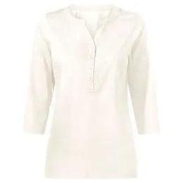 WITT 3/4-Arm-Shirt "3/4-Arm-Shirt", Damen, Gr. 42, beige (ecru), 95% Baumwolle, 5% Elasthan, unifarben, Rundhals, Shirts 3/4-Arm-Shirt