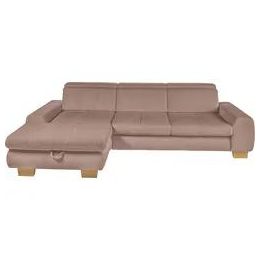 Ecksofa "SO 3400 Sitzh&ouml;he 47cm oder 49cm, Sitztiefe verstellbar, B/T: 307/195cm", rosa (rose), B:307cm H:84cm T:195cm, 88% Polyester;12% Polyamid, SET ONE BY Musterring, Sofas, Ecksofa, whlw. mit Funktion, Kaltschaum, in Cord, rose, Sitzh&ouml;he 47