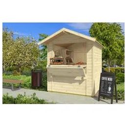 Gartenhaus Nordic Holz "Marktstand KENT 4", beige (naturbelassen), ohne Fu&szlig;boden, ohne Dacheindeckung, Massivholz, Gartenh&auml;user, Gartenhaus