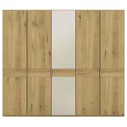 Kleiderschrank Musterring "Savona, Kleiderschrank, Schrank, Garderobe, teilmassiv Eiche", braun, B:250cm H:216cm, Schr&auml;nke, Kleiderschrank, T&uuml;ren in Bianco-Eiche massiv, Spiegel-/Glast&uuml;ren, verschiedene Gr&ouml;&szlig;en