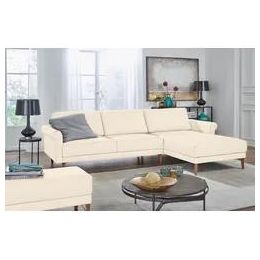 Ecksofa "CR.450, Designecksofa, Polsterecke, L-Form, 282/178 cm (B/T)", wei&szlig; (perlwei&szlig; 534, 12), B:282cm H:85cm T:178cm, NaturLEDER OSKAR (echtes Rindsleder), CREATION BY ROLF BENZ, Sofas, Ecksofa, abgerundete Armlehne Schnecke, modern Landhaus, Leder oder Chenille