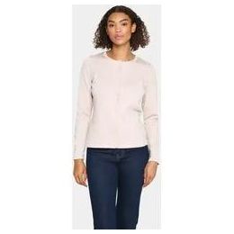 Strickjacke SAINT TROPEZ "JemmaSZ Cardigan", Damen, Gr. XL, grau (gray morn melange), Strick, Obermaterial: 80% Viskose, 20% Polyacryl, meliert, normal, Strickjacken Strickjacke, mit Zierkn&ouml;pfen