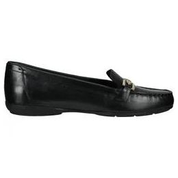 Mokassin Geox "Geox Mokassin Glattleder", Damen, Gr. 38, schwarz, Glattleder, Schuhe Mokassin