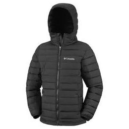 Steppjacke Columbia "Powder Lite II Hooded Jacket", Jungen, Gr. XXS (104/110), schwarz, Web, Obermaterial: 100% Polyester. Futter: 100% Polyester. Wattierung: 100% Polyester, normal, hoch geschlossener Ausschnitt, eingesetzt elastischer Bund, Jacken Steppjacke, &Uuml;bergangsjacke und Winterjacke f&uuml;r Kinder