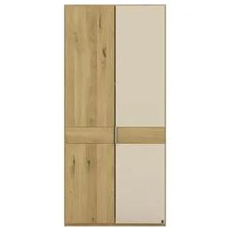 Kleiderschrank Musterring "Savona, Kleiderschrank, Schrank, Garderobe, teilmassiv Eiche", beige (braun), B:100cm H:216cm, Schr&auml;nke, Kleiderschrank, T&uuml;ren in Bianco-Eiche massiv, Spiegel-/Glast&uuml;ren, verschiedene Gr&ouml;&szlig;en