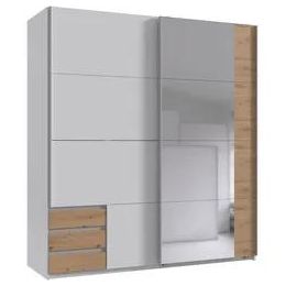 Schwebet&uuml;renschrank wimex "Emden moderner Kleiderschrank mit Spiegel und Schubladen", wei&szlig; (wei&szlig;, artisaneiche), B:180cm H:198cm T:64cm, Schr&auml;nke, Schwebet&uuml;renschrank, Schlafzimmer Schrank Garderobenschrank mit Schwebet&uuml;ren Topseller