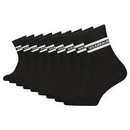 alife and kickin Tennissocken ALIFE & KICKIN "Herren 9 PACK - DennisAK Tennissocken, Socken", Herren, Gr. 39-42, schwarz, 75% Baumwolle, 20% Polyester, 3% Polyamid, 2% Elasthan, normal, Socken Tennissocken, lange Sportsocken mit Streifen, aus Baumwolle mit weichem Bund