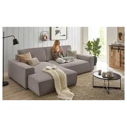 Ecksofa Home Affaire "NEU: SHERWOOD XXL 284, Big-Sofa L-Form, tiefe Sitzfl&auml;che 95 cm, Cord", beige (taupe), B:284cm H:90cm T:195cm, 100% Polyester, Sofas, Ecksofa, Recamiere rechts/links, als Schlafsofa stellbar, Cord u. Leinenoptik