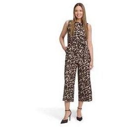Overall Betty Barclay "Damen mit Eingrifftaschen", Damen, Gr. 48, Normalgr&ouml;&szlig;en, schwarz (schwarz, beige), Obermaterial: 88% Polyester, 12% Elasthan, figurumspielend, Rundhals, Overalls Overall
