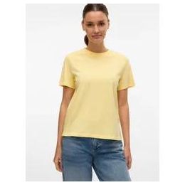 V&eacute;ro Moda Kurzarmshirt VERO MODA "VMPAULINA SS T-SHIRT GA JRS NOOS", Damen, Gr. S, gelb (lemon meringue), Jersey, Obermaterial: 100% Baumwolle, unifarben, normal, Rundhals, Shirts, Baumwolle, regular fit