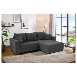 Jockenh&ouml;fer Ecksofa JOCKENH&Ouml;FER GRUPPE "Elmau XL L-Form, B: 261 cm", grau (anthrazit), B:261cm T:90cm, Korpus: 100% Polyester;Kissen: 100% Polyester, Sofas, Ecksofa, mit Bettfunktion, Bettkasten & 2 Zierkissen