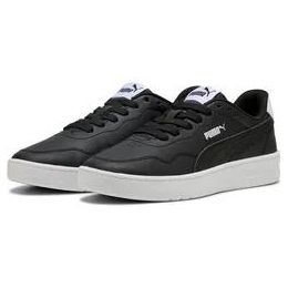 Sneaker Puma "COURT LALLY", Damen, Gr. 38,5, schwarz (Puma schwarz, Puma schwarz, Puma wei&szlig;), Synthetik, Schuhe Sneaker, mit leicht profilierter Gummilaufsohle, mit Schn&uuml;rverschluss
