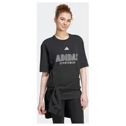 T-Shirt Adidas SPORTSWEAR "W C HOT SPW T", Damen, Gr. S, schwarz-wei&szlig; (schwarz, wei&szlig;), Obermaterial: 100% Baumwolle, Rundhals, Shirts T-Shirt, sportlicher Stil mit gro&szlig;em linearem Logo, ohne Verschluss