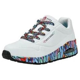 Sneaker Skechers "Skechers Sneaker Lederimitat", Damen, Gr. 40, wei&szlig; (wei&szlig; kombi), Lederimitat, Schuhe Sneaker