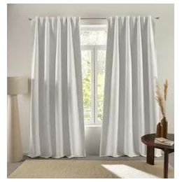 Verdunkelungsvorhang "Marusha" Gr. 4, creme, B:135cm H:245cm, Polyester, Polyester, LeGer Home by Lena Gercke, Gardinen, Verdunkelnder Vorhang, blickdicht, Leinenoptik, robuste Haptik, Thermo