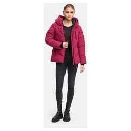 Winterjacke Marikoo "Kwamee", Damen, Gr. S, berry wine, Obermaterial: 92% Nylon, 8% Elasthan; Innenseite: 100% Polyester; Futter: 100% Polyester; Wattierung: 100% Polyester, Jacken Winterjacke, Schr&auml;g gesteppte Winterjacke mit fester Kapuze