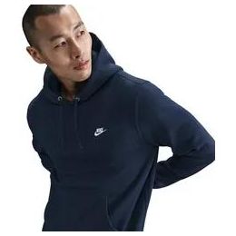 Kapuzensweatshirt Nike SPORTSWEAR "M NK CLUB BB PO HOODIE", Herren, Gr. XXL, obsidian, obsidian, wei&szlig;, Jersey, Obermaterial: 80% Baumwolle, 20% Polyester, normal, Rundhals, Sweatshirts, mit K&auml;ngurutasche, mit angesetztem B&uuml;ndchen, ohne Verschluss