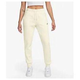Sporthose Nike SPORTSWEAR "W NSW PHNX FLC MR PANT STD", Damen, Gr. M, N-Gr, sail, schwarz, Obermaterial: 80% Baumwolle, 20% Polyester, Hosen Sporthose, aus angerautem Fleece, mit Kordelzug