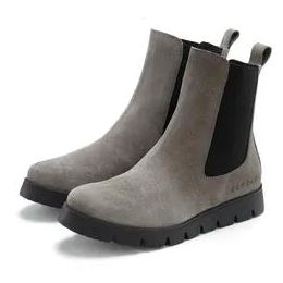 Stiefelette ELBSAND "Schlupfstiefel, Stiefel, Sommerstiefelette, Boots, Lederstiefelette", Damen, Gr. 41, grau, Obermaterial: 100% Rindsleder. Decksohle: 100% Textilmaterial. Futter: 100% Textilmaterial. Laufsohle: 100% Synthetik, unifarben, Basic, Schuhe Stiefelette, Bikerboots, Chelseaboots aus Leder mit Stretcheins&auml;tzen