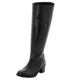 Weitschaftstiefel sheego, Damen, Gr. 40, XXL-Schaft, schwarz, Glattleder, Leder, Schuhe Weitschaftstiefel