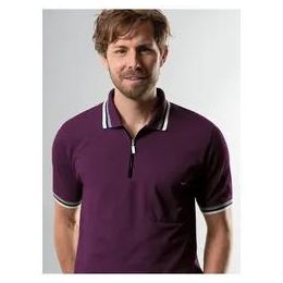 Poloshirt TRIGEMA "TRIGEMA Poloshirt mit Rei&szlig;verschluss", Herren, Gr. XL, aubergine, Piqu&eacute;, 100% Baumwolle, Basic, lang, ohne Ausschnitt, Shirts