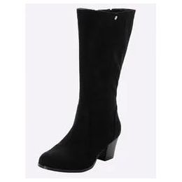 Weitschaftstiefel sheego, Damen, Gr. 44, XL-Schaft, schwarz, Polyester, Schuhe Weitschaftstiefel