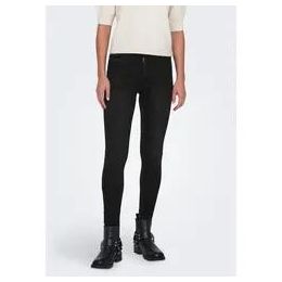 Skinny-fit-Jeans Only "ONLPOWER MID PUSH UP SK DNM TAI886", Damen, Gr. XL (42), L&auml;nge 30, schwarz (washed schwarz), Denim/Jeans, Obermaterial: 92% Baumwolle, 6% Polyester, 2% Elasthan, unifarben, skinny fit kn&ouml;chellang, Jeans