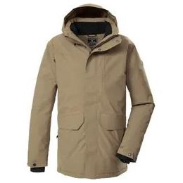 Parka Killtec "KOW 85 MN PRK", Herren, Gr. S, beige (taupe), Obermaterial: 100% Polyester;Futter: 100% Polyester;F&uuml;llung: 100% Polyester, Jacken Parka, Wasserdicht, atmungsaktiv, abnehmbare Kapuze, recyceltes Material