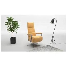 Sit & More TV-Sessel SIT & MORE "Vario Comfort, inkl. Kopfteilverstellung & 360 Drehfunktion", gelb, B:70cm H:124cm T:85cm, 100% Polyester, Sessel, inkl. Herz-Waage-Funktion & 3 Motoren, H&ouml;he der Armlehnen 62cm