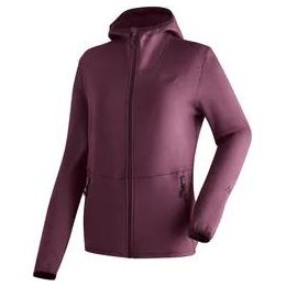 Fleecejacke Maier Sports "Fave W", Damen, Gr. 38, lila (purpurviolett), 95% Polyester, 5% Elasthan, Rundhals, Jacken Fleecejacke, Damen Fleece mit verstellbarer Kapuze, atmungsaktiver Zip-Hoodie