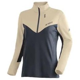 Rollkragenpullover Maier Sports "Evii", Damen, Gr. 50, hellbeige, 100% Polyester, hoch geschlossener Ausschnitt, Pullover Rollkragenpullover, Damen Midlayer, warmes und schnelltrocknendes Fleece