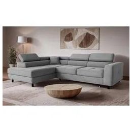 Ecksofa OTTO HOME "AADEN Schlafsofa 254 cm - OTTO. Verl&auml;ssliche Qualit&auml;t.", grau, B:254cm H:90cm T:199cm, 100% Polyester, Sofas, Ecksofa, mit Bettfunktion, Bettkasten, Kopfst&uuml;tzen, rechts/links bestellbar, Topseller